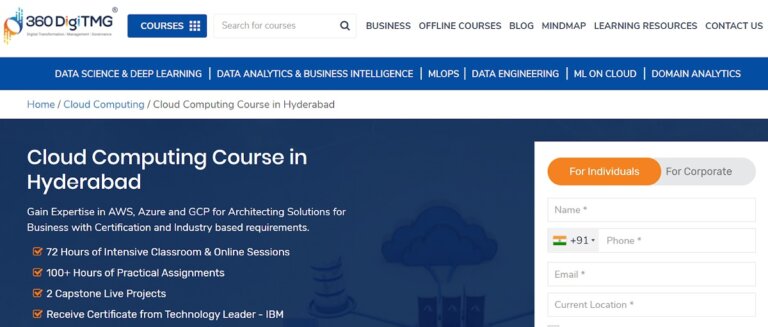 14 Cloud Computing Courses in Hyderabad (2024 Compared)
