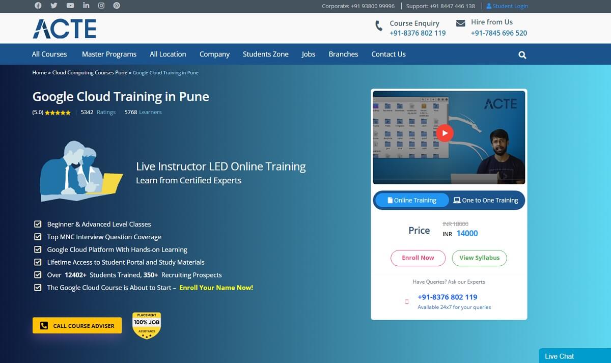 12 highest-rated cloud computing courses in Pune (2024)