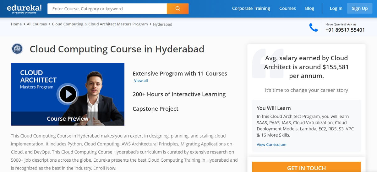 14 Cloud Computing Courses in Hyderabad (2024 Compared)