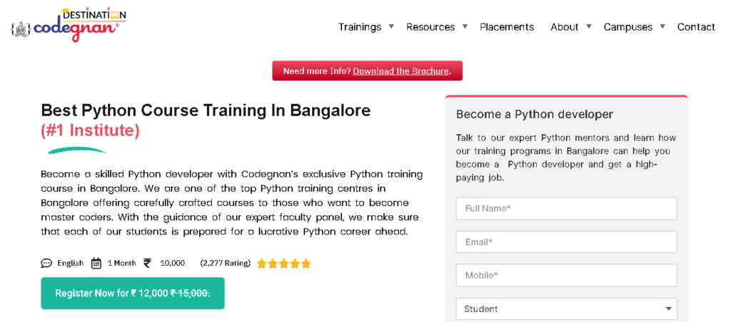 10 Best Python Courses In Bangalore (Compared) - 10Pie
