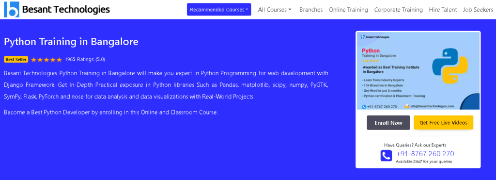 10 Best Python Courses In Bangalore (Compared) - 10Pie