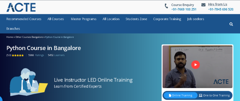 10 Best Python Courses In Bangalore (Compared) - 10Pie