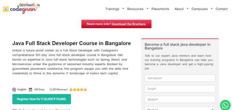 Best Java Full Stack Course in Bangalore
