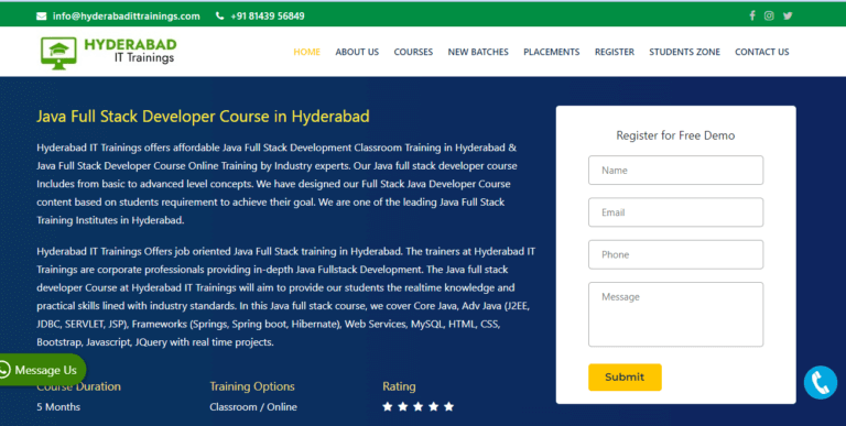 Best Java full-Stack Courses in Hyderabad