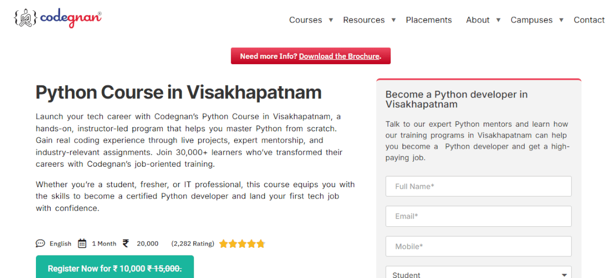 7 Best Python Developer Courses in Vishakapatnam - 10Pie